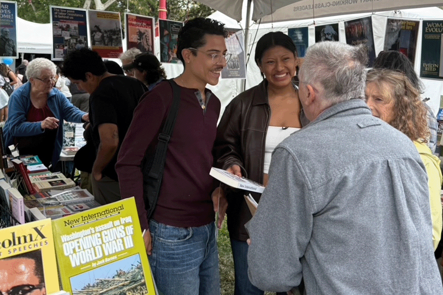 Pathfinder Press booth LA Times Festival of Books | Pathfinder Press