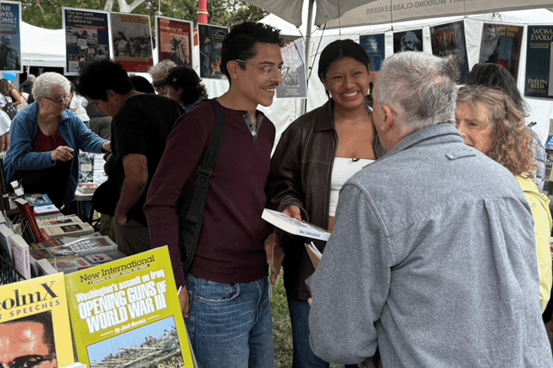 Pathfinder Press booth LA Times Festival of Books | Pathfinder Press